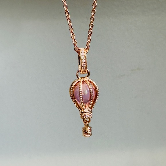 Pandora | Jewelry | Pandora Rose Gold Hot Balloon Pendant Necklace 8in ...